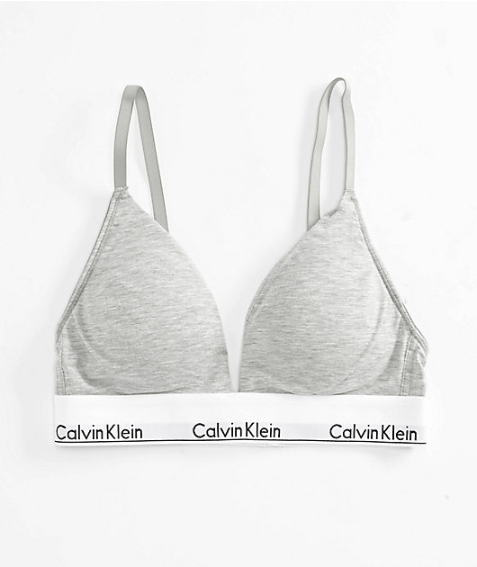 Calvin Klein Core Grey Triangle Bra | Zumiez