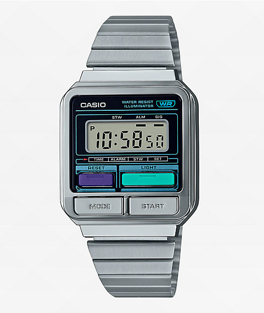 Casio A120WE-1AVT Vintage Silver Digital Watch | Zumiez