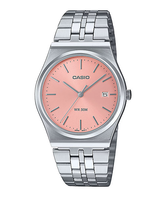 Casio MTPB145D-4VT Silver & Pink Analog Watch | Zumiez