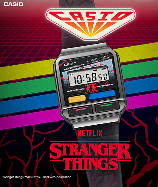 Casio x Stranger Things A120WEST-1A Silver Watch | Zumiez