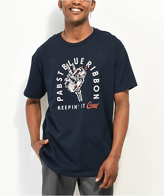 Casual Industrees x Pabst Blue Ribbon Keep It Casual Navy T-Shirt | Zumiez
