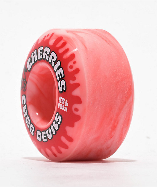 Cherries Wheels Curb Devils Red Swirl 55mm 101a Skateboard Wheels | Zumiez
