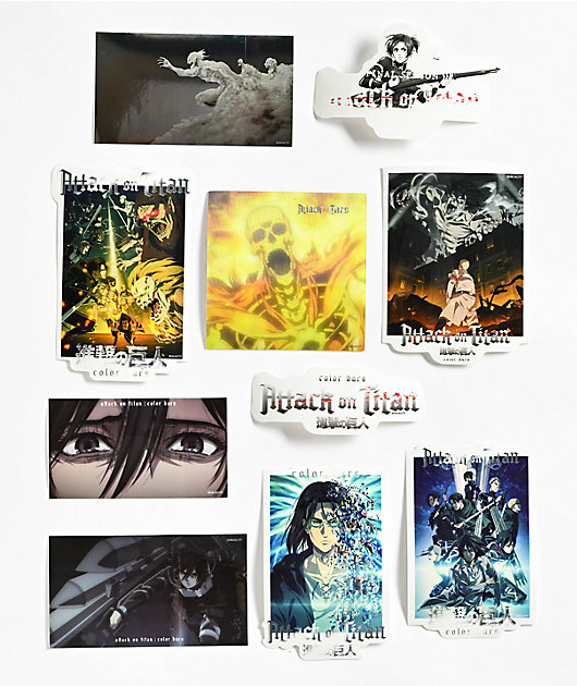 Color Bars x Attack On Titan Sticker Pack | Zumiez