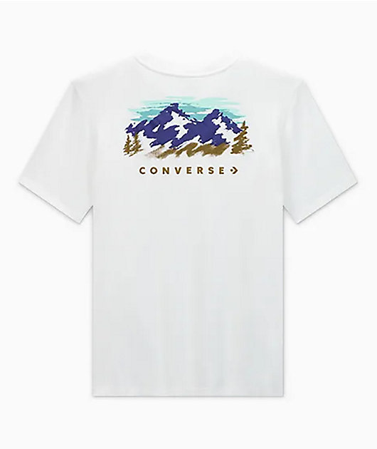 Converse Abstract Mountain White T Shirt