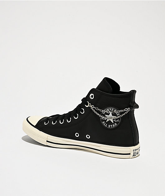 Converse Chains Chuck Taylor All Star Pro Hi Black, Silver & White ...