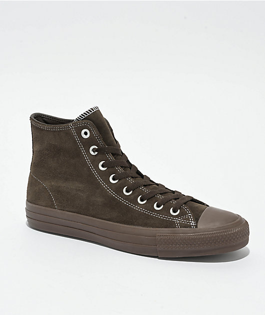 Converse Chuck Taylor All Star Pro Hi Fresh Brew & Brown Suede Skate ...