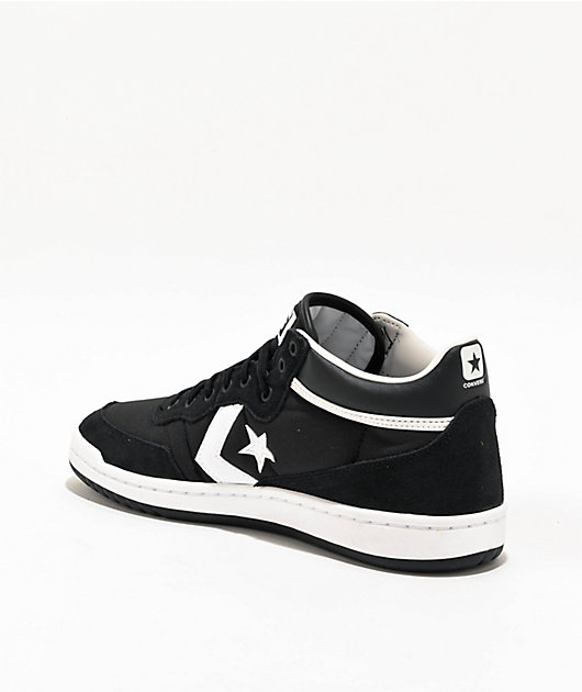 Converse Fastbreak Pro Mid Black & White Skate Shoes | Zumiez