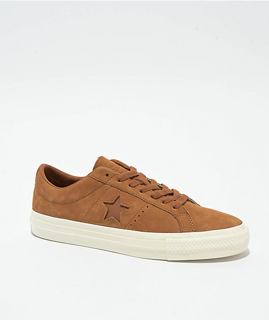 Converse One Star Pro Nubuck Warm Tan & Egret Skate Shoes | Zumiez