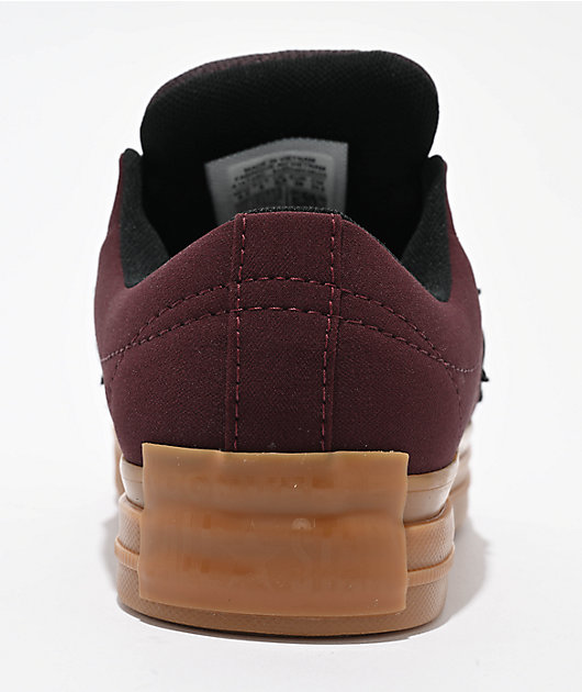 Converse One Star Puffed Bloodstone, Black, & Gum Skate Shoes | Zumiez