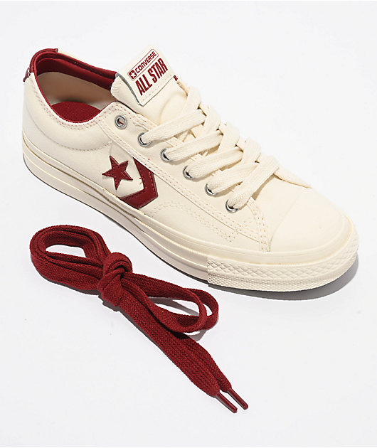 Converse Star Player 76 Egret & Park Red Shoes | Zumiez