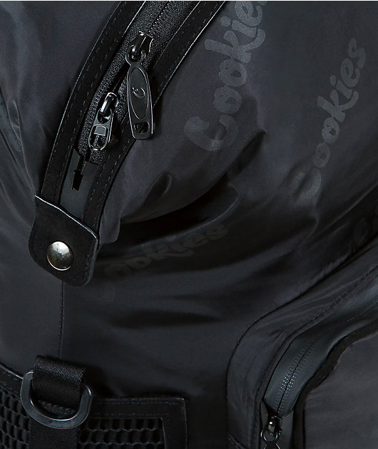 Cookies Logo Smell Proof Black Satin Backpack