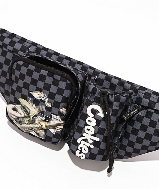 Cookies Throwin Bands Parker Black & Grey Checkerboard Fanny Pack | Zumiez