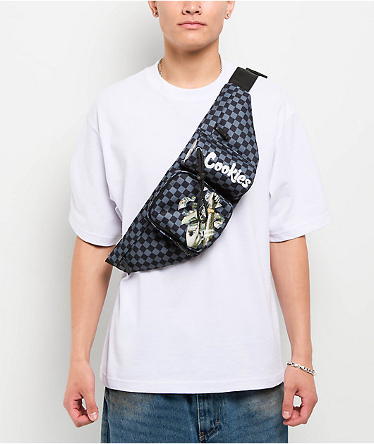 Cookies Throwin Bands Parker Black & Grey Checkerboard Fanny Pack | Zumiez