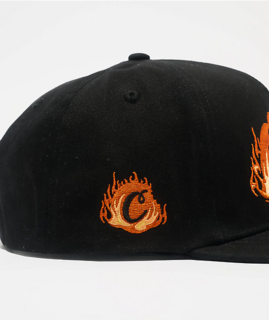 Cookies World On Fire Black Snapback Hat | Zumiez