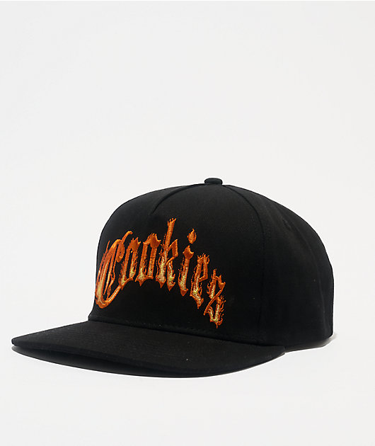 Cookies World On Fire Black Snapback Hat | Zumiez
