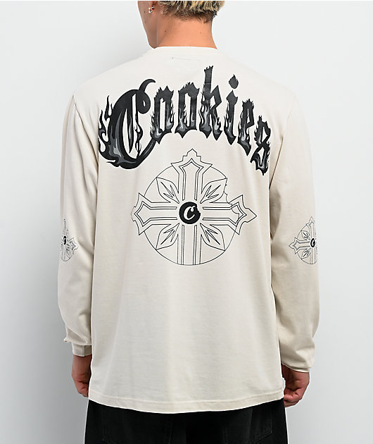 Cookies World On Fire Natural Long Sleeve T-Shirt | Zumiez