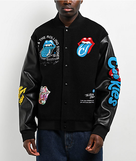 Cookies x The Rolling Stones Letterman Black Varsity Jacket Cookies x The Rolling Stones Letterman Black Varsity Jacket