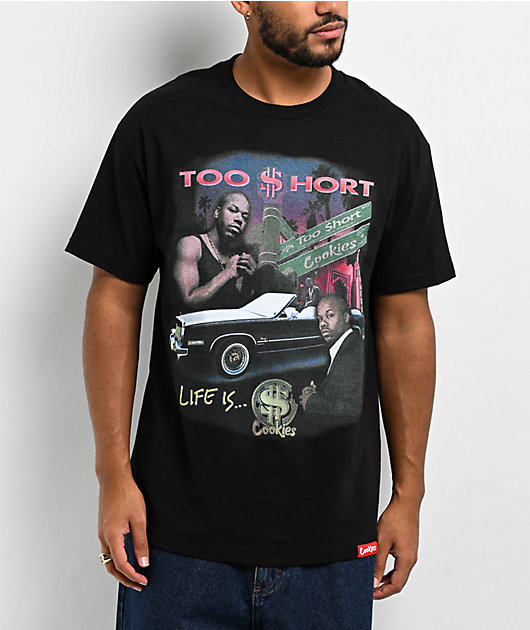 Cookies x Too Short Rap Collage Black T-Shirt | Zumiez