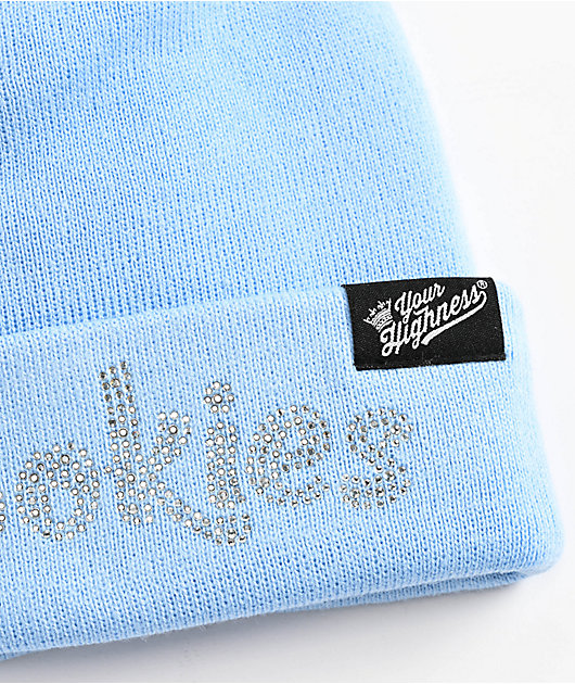 Cookies x Your Highness Rhinestone Blue Beanie | Zumiez