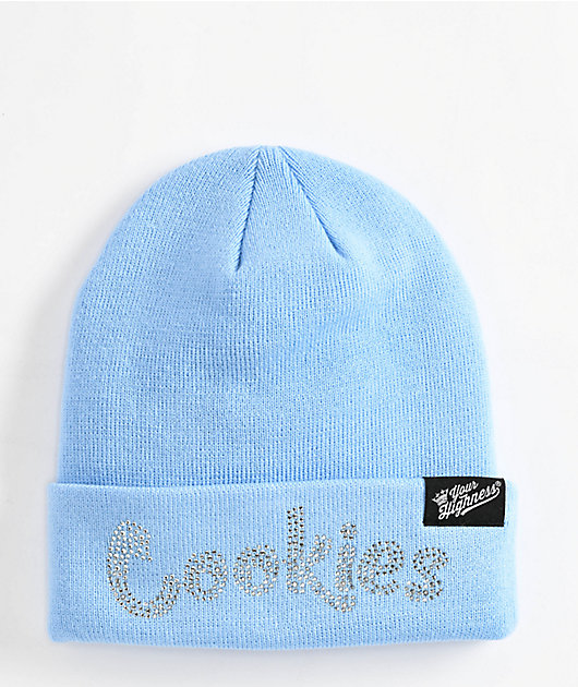 Cookies x Your Highness Rhinestone Blue Beanie | Zumiez
