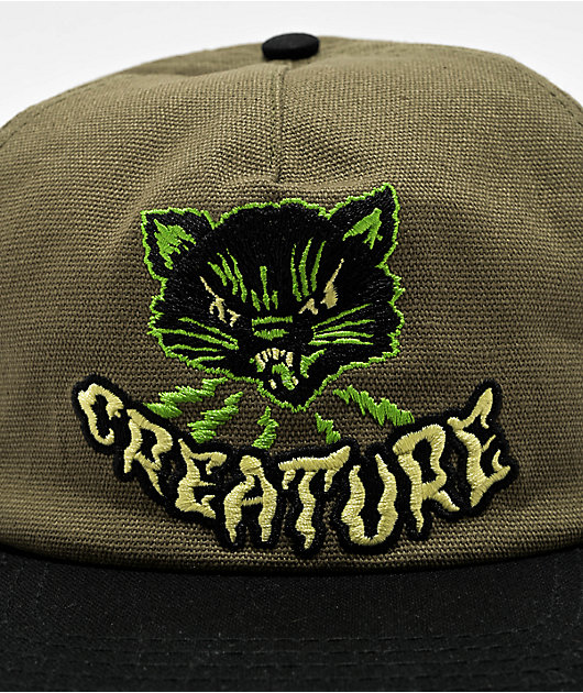 Creature Creeper Olive & Black Strapback Hat | Zumiez