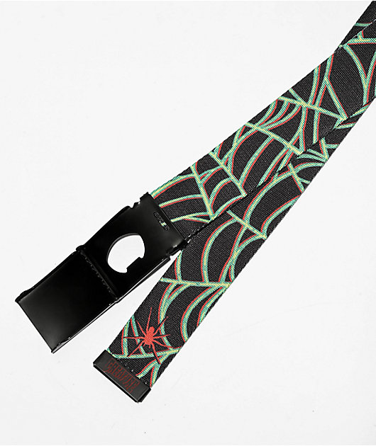 Creature Horror Black & Green Web Belt | Zumiez