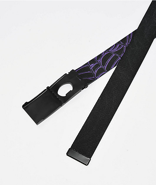 Creature Horror Black & Purple Web Belt | Zumiez