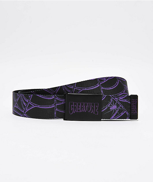 Creature Horror Black & Purple Web Belt | Zumiez