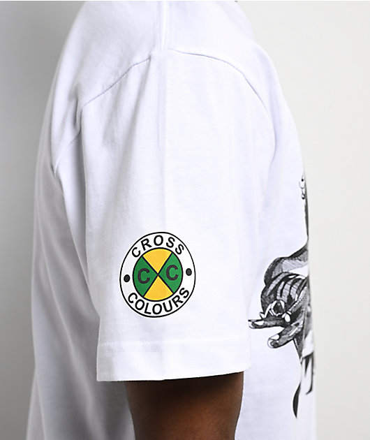 Cross Colors x Outkast Line Art White Oversized T-Shirt | Zumiez