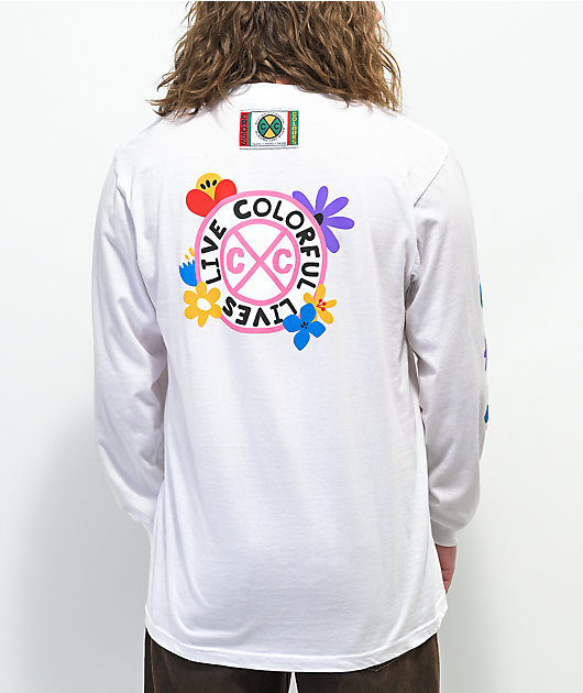 Cross Colours Live Colorful Lives White Long Sleeve T-Shirt | Zumiez