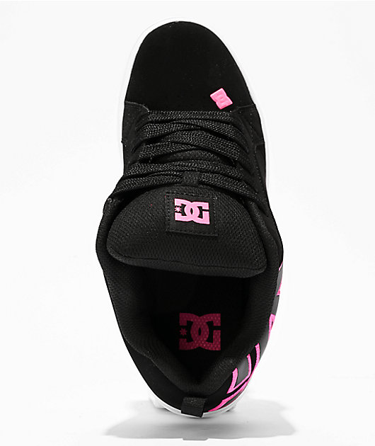 DC Court Graffik Black & Hot Pink Platform Skate Shoes | Zumiez