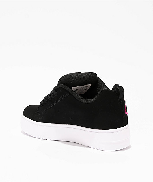 DC Court Graffik Black & Hot Pink Platform Skate Shoes | Zumiez
