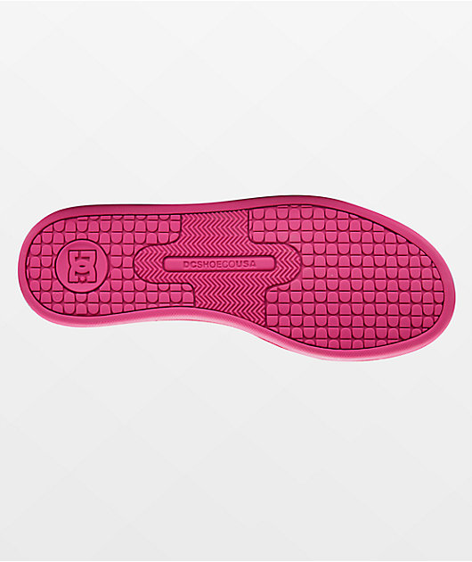 DC Court Graffik Black & Hot Pink Skate Shoes | Zumiez