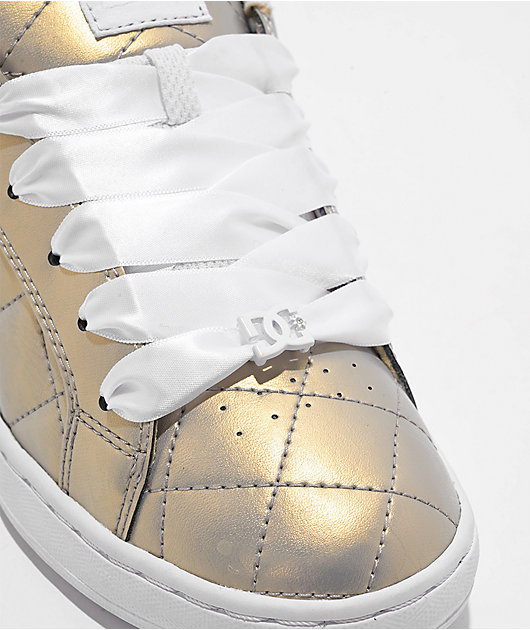 DC Court Graffik SE Light Gold Skate Shoes | Zumiez