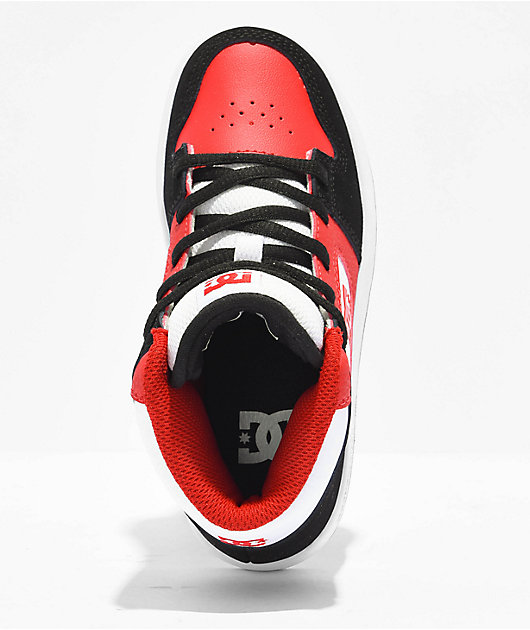DC Kids Manteca 4 Black, Red & White High Top Skate Shoes | Zumiez