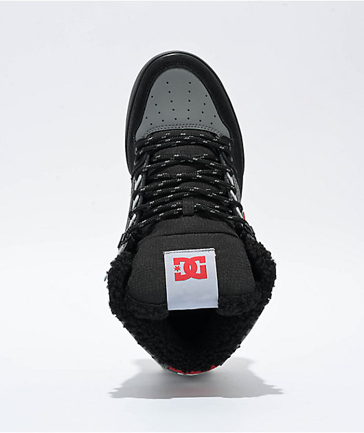 DC Pure Wc Wnt Black, Red, & Grey High Top Shoes | Zumiez