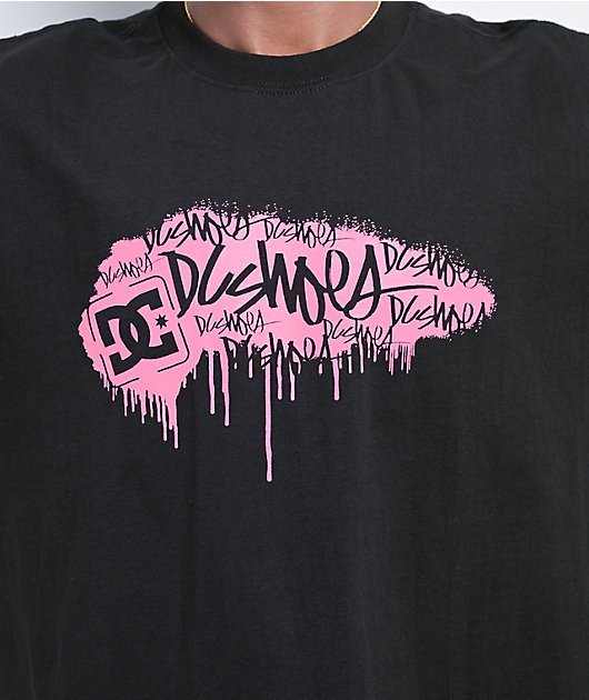 DC Stencil Drip Black T-Shirt | Zumiez
