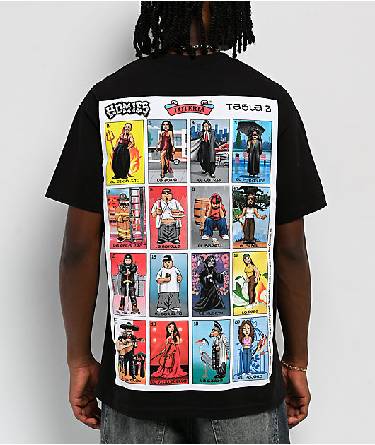 DGA Homies Loteria Tabla Black T-Shirt | Zumiez