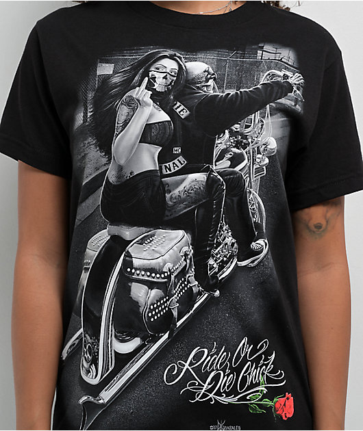 DGA Ride Or Die Chick Black T-Shirt | Zumiez