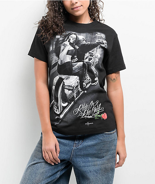 DGA Ride Or Die Chick Black T-Shirt | Zumiez
