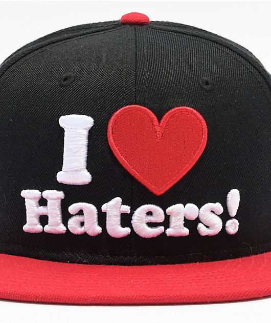 DGK I Love Haters Black & Red Snapback Hat | Zumiez