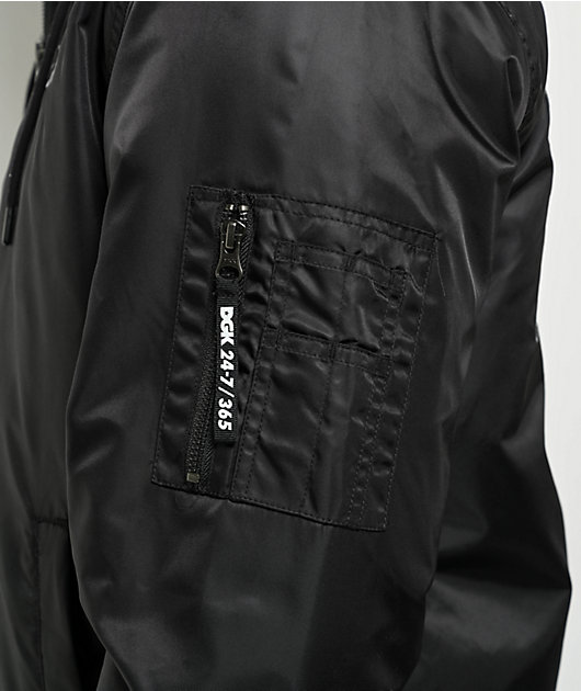 DGK Mindset Black Hooded Bomber Jacket | Zumiez