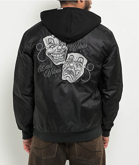 DGK Mindset Black Hooded Bomber Jacket | Zumiez