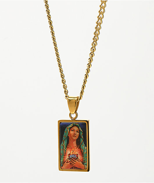 DGK Pray Lenticular 22" Gold Chain Necklace | Zumiez