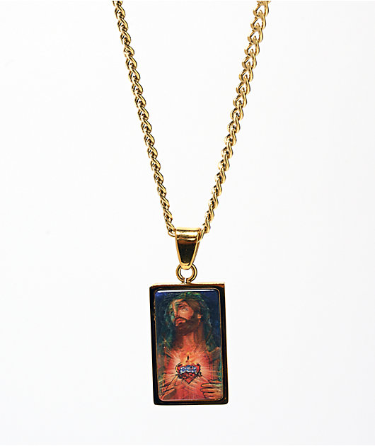 DGK Pray Lenticular 22" Gold Chain Necklace | Zumiez