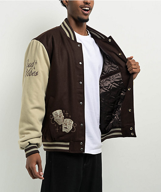 DGK Represent Letterman Brown & Tan Varsity Jacket | Zumiez