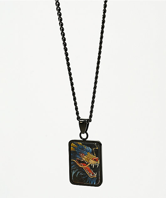 DGK x Bruce Lee Dragon Lenticular 22" Black Chain Necklace | Zumiez