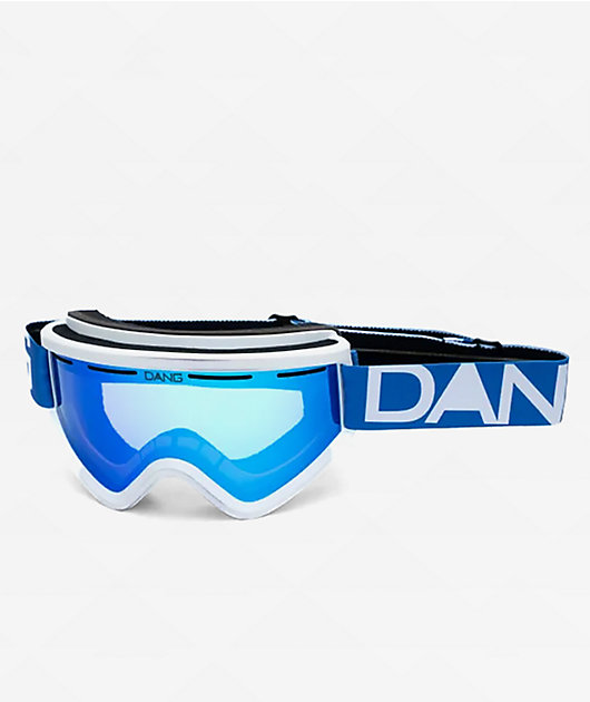 Dang Joey Fava White & Blue Mirror Snowboard Goggles | Zumiez