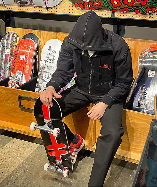 Deathwish Gang Logo 8.0" Black & Red Skateboard Complete | Zumiez