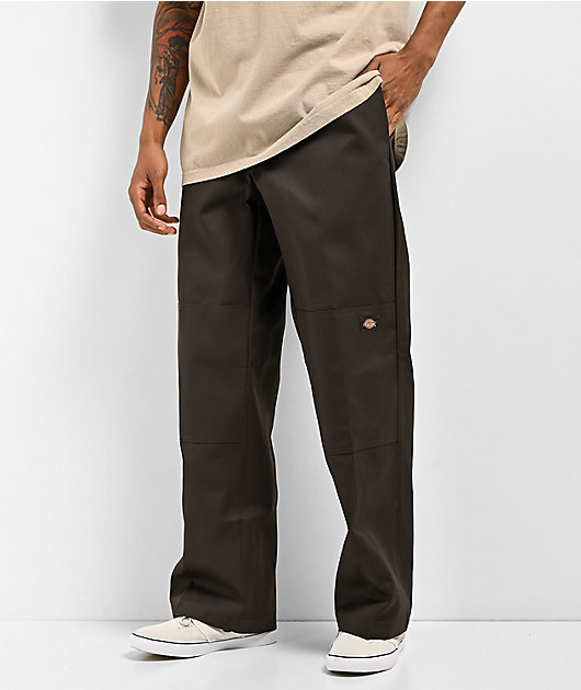 Dickies Loose Fit Brown Double Knee Work Pants | Zumiez